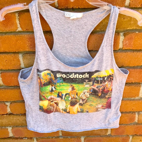 Forever 21 | Tops | Racer Back Crop Top Woodstock | Poshmark